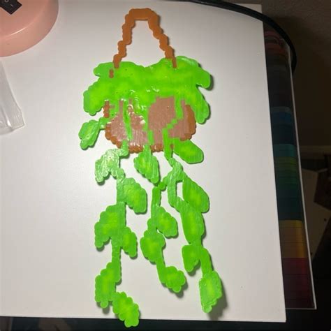 Handmade Other Handmade Perler Bead Potted Hanging Plant Poshmark