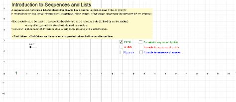 Sequences And Lists Geogebra