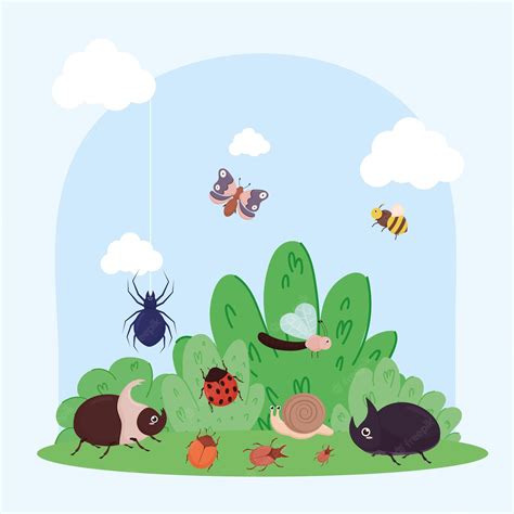 Premium Vector Cute Bugs Design