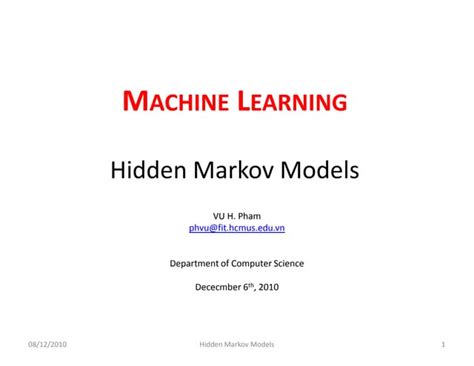 Hidden Markov Models Pdf Physics Science