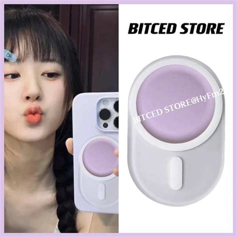 Magsafe Popsocket Pop Socket Zhao Lusis Same Magnetic Snapping Silicone Lilac Purple Mobile