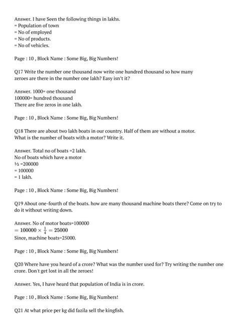 Ncert Solutions Class 5 Maths Chapter 1 The Fish Tale