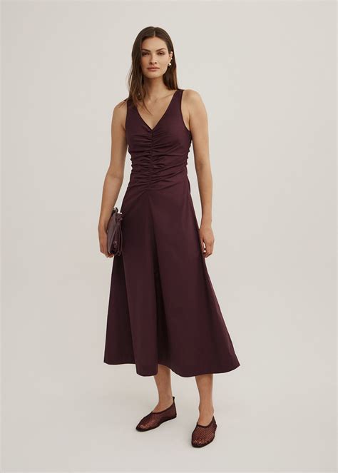 V Neck Gather Dress Za