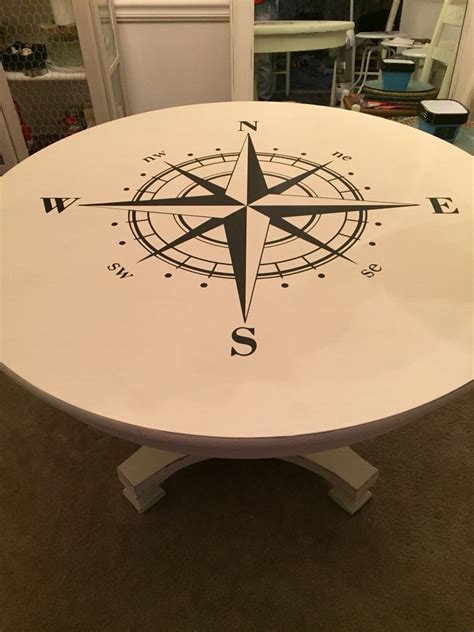 Compass Rose Table I Made Ordered A Giant Decal Off Esty And Carefully