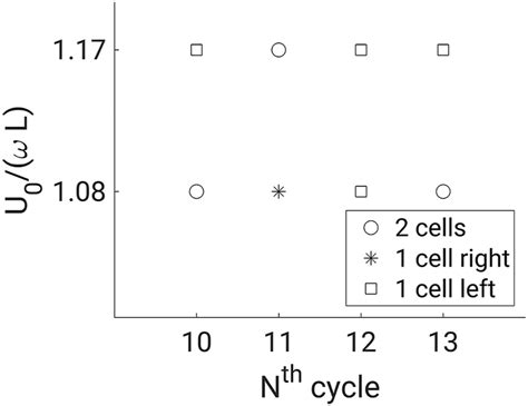 number and position of the steady recirculating cells as a function of