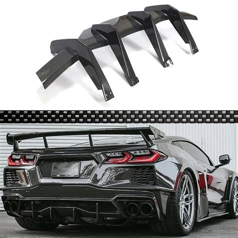 Nubehone Real Carbon Fiber Rear Bumper Diffuser For 2020 24 Corvette C8