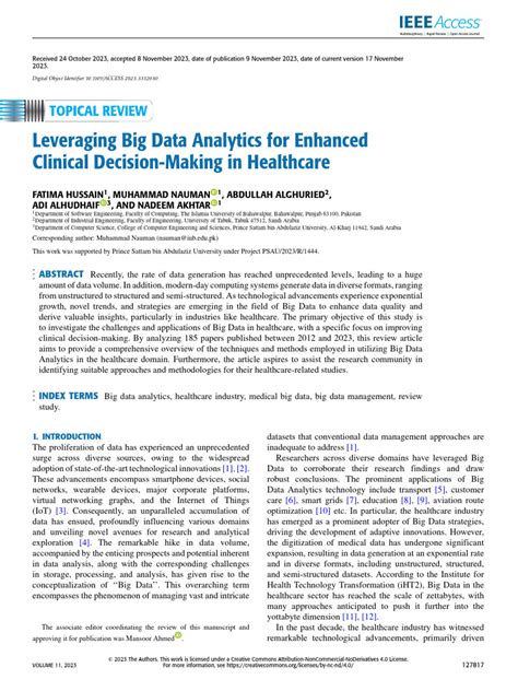 Leveraging Big Data Analytics For Enhanced Clinical Decision Making In