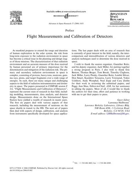 Pdf Flight Measurements And Calibration Of Detectors Dokumen Tips