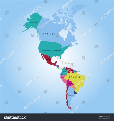 Map America Continent Vector Illustration Stock Vector Royalty Free