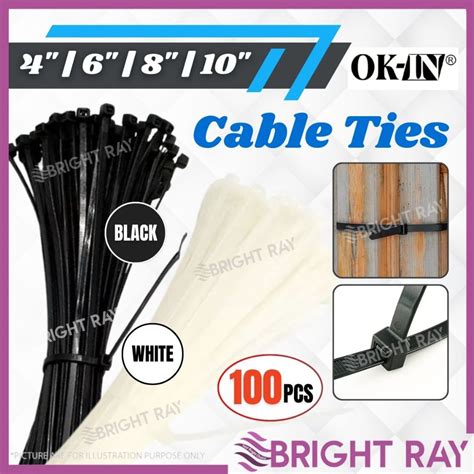Ok In 100pcs Multipurpose Nylon Cable Tie Cable Management Wayar Cable