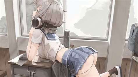 Bent Down Anime Girl
