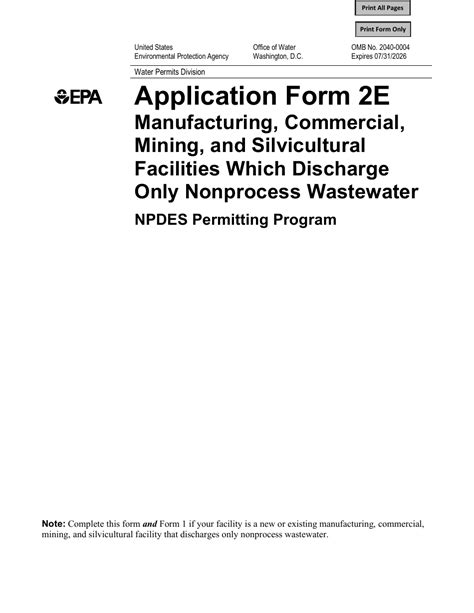 Npdes Form 2e Epa Form 3510 2e Download Fillable Pdf Or Fill Online