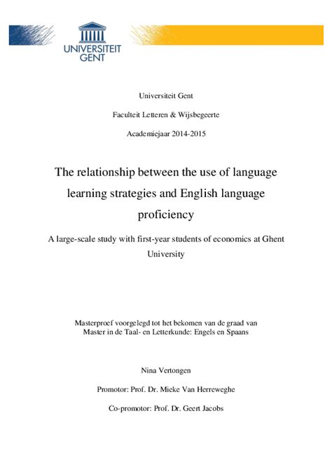 Pdf The Relationship Between The Use Of Language Learning Strategies And English Language