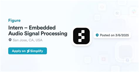 Intern Embedded Audio Signal Processing Figure Simplify Jobs