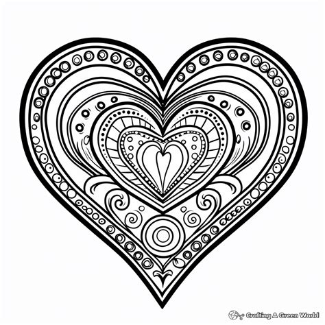 Heart Coloring Pages Hearts Colouring Simple Clipart Random Printable Color Quotes Sheet Bbig