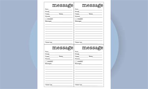 Printable Phone Message Template Word Printables Template Free