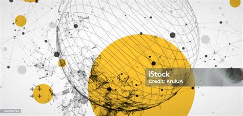 기술 스타일 배경에 연결된 선이 있는 구 테마입니다 추상적인 3d 그리드 디자인 0명에 대한 스톡 벡터 아트 및 기타 이미지 0명 곡선 과학 Istock