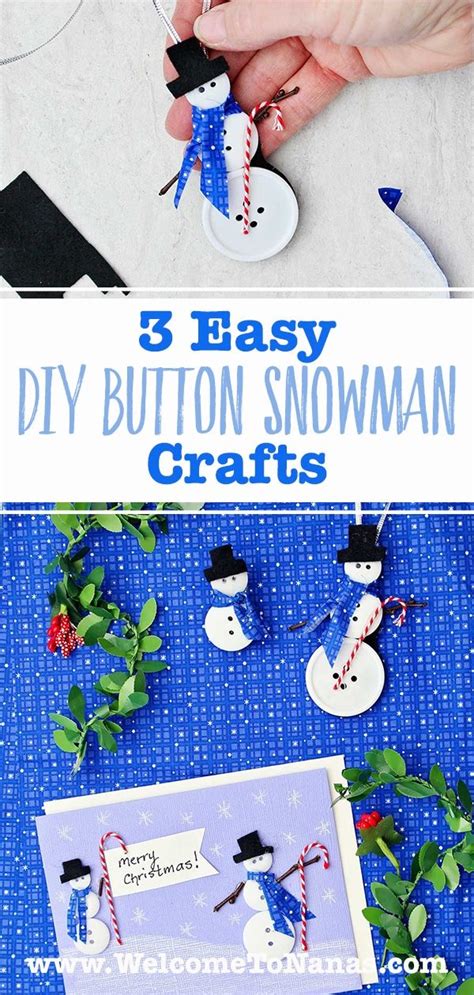 3 Easy Diy Button Snowman Crafts Welcome To Nanas Snowman Crafts