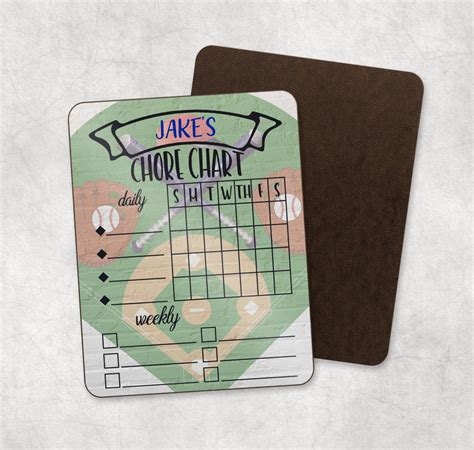 Boys And Girls Baseball Chore Chart Jenniferscraftcorner