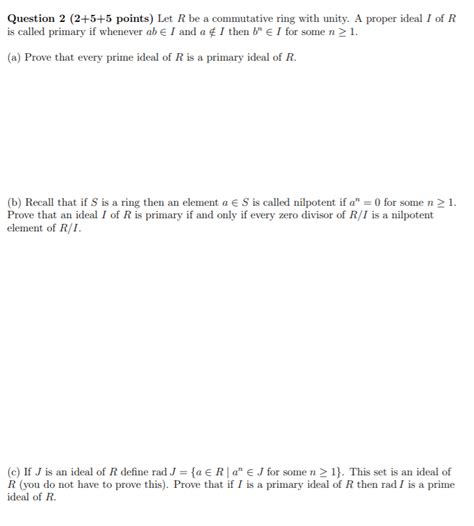 solved question 2 2 5 5 points let r be a commutative ring