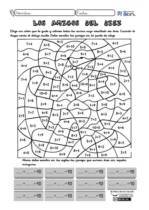 Amigos Del 10 Actividades Matematicas Para Colorear Matemáticas
