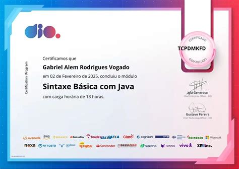Sintaxe Básica Com Java Gabriel Alem Rodrigues Vogado