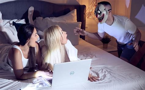 Scary Movie Night Turns Into Threesome Hot Sex Babe Porn Feat