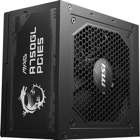 Msi Mag A750gl 750w 80 Plus Gold Atx 3 0 Pcie5 Modular Power Supply
