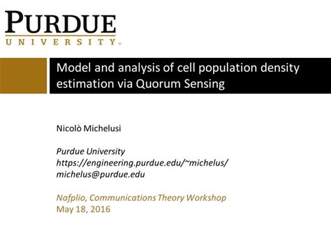 Ppt Model And Analysis Of Cell Population Density Estimation Via Quorum Powerpoint
