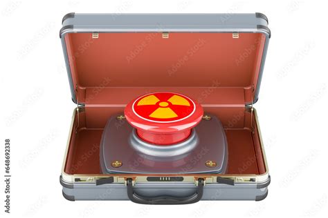 Nuclear Briefcase Nuclear Red Button Inside Briefcase 3d Rendering