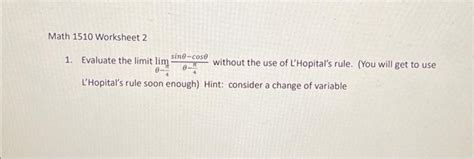 Solved As The Limit Theta Approaches Pi 4
