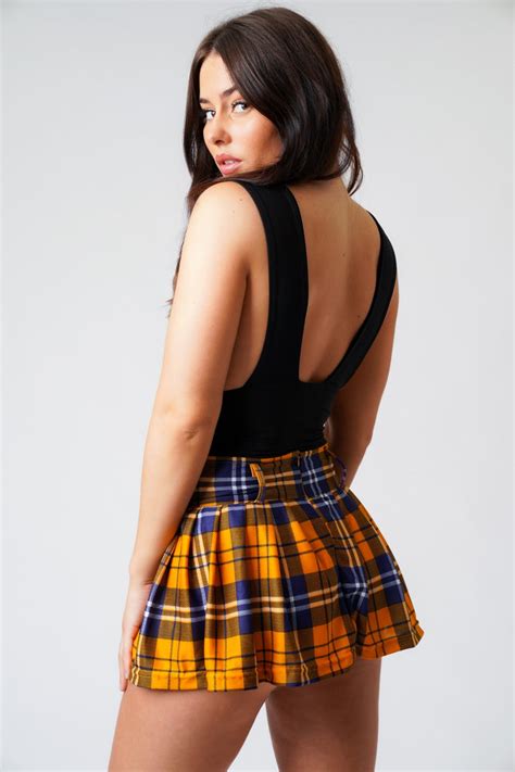 Sarah Pleated Tartan Mini Skirt Divas World Skirt