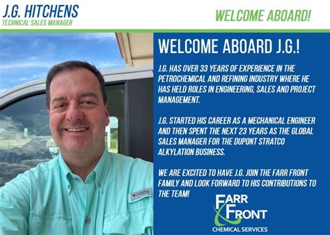 Farr Front Chemical Services On Linkedin Welcomeaboard