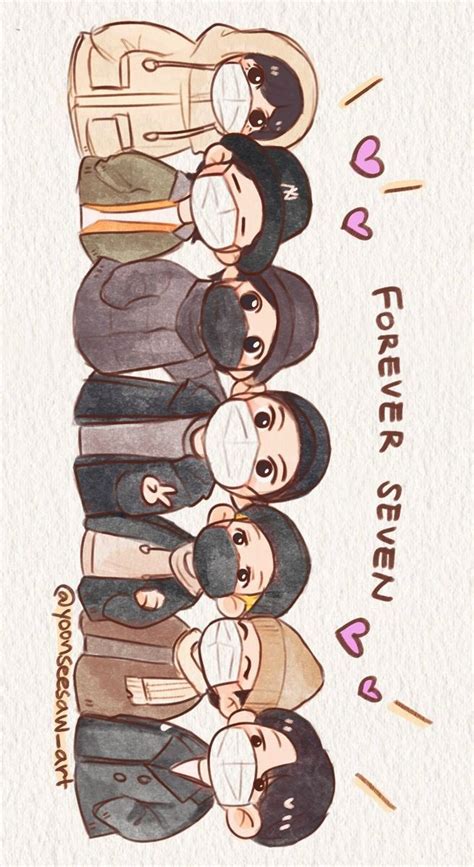 Bts Cartoon Drawings Bts Drawings Easy Cute Bts Doodle Art Bts Forever
