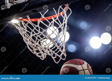 Basketball Game Ball In Hoop Stock Image Image Of Success Arena