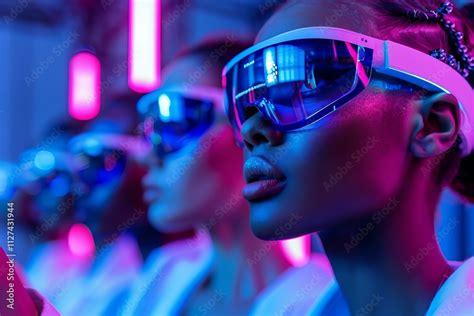 Gorgeous Individuals Donning High Tech Glasses And Interacting With