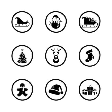 Vetor De Natal Preto E Branco Editável Adequado Para Design E