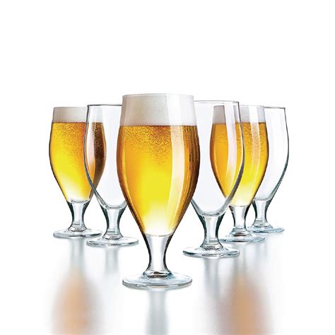 Arcoroc Cervoise Nucleated Stemmed Beer Glasses 320ml Ce Marked At