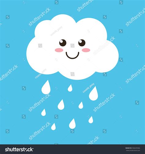 Happy Rain Cloud Happy Rain Regenschirm Long Domeshape 40984 Weiß