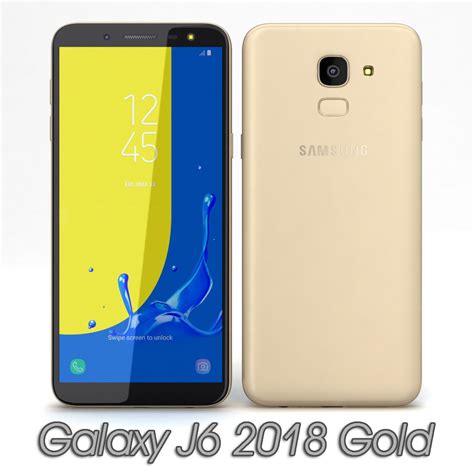 Samsung Galaxy J6 2018 Gold 3d Modell 33 3ds C4d Fbx Obj Max