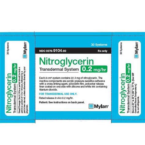 Mylan Nitroglycerin Transdermal Patches 02 Mghr 30 Count