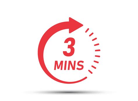 3 Minute On Stopwatch Icon In Flat Style Clock Face Timer Vector