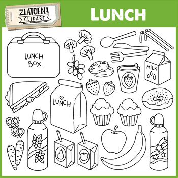 Lunch Clip Art Black And White