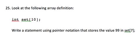Solved 25 Look At The Following Array Definition Int