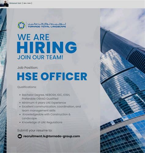 🌿 Were Hiring Hse Officer 🌿 Tornado Total Landscape Is Seeking A Dedicated Health Safety And
