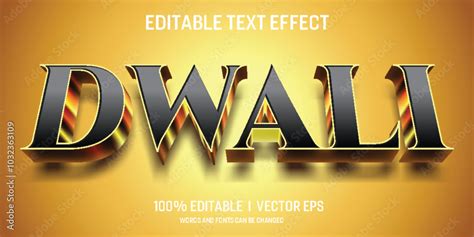 Editable Happy Dwali Vector Text Effect With Modern Style Design Stock Vector Adobe Stock