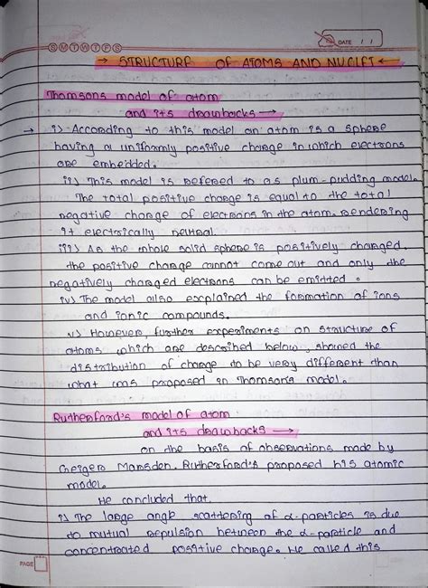 SOLUTION Structure Of Atom And Nuclei HSC Physics Handwritten Notes Studypool