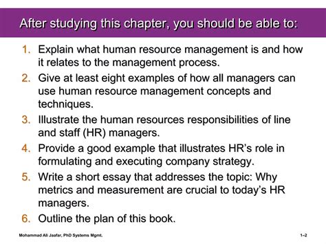 Chp 1 Introduction To Human Resource Management By Mohammad Ali Jaafar
