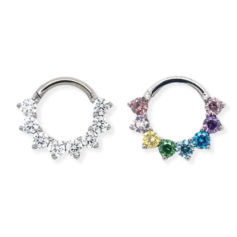 Cz Hinge Ring W Round Cz My Body Jewel