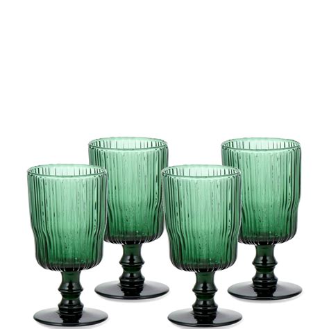 Nkuku Fali Wine Glass Teal Set Of 4